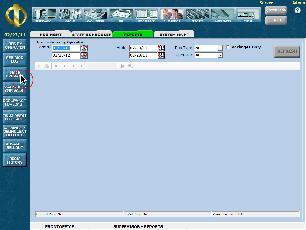 Rate Override Report Desktop Rate Override Report Desktop